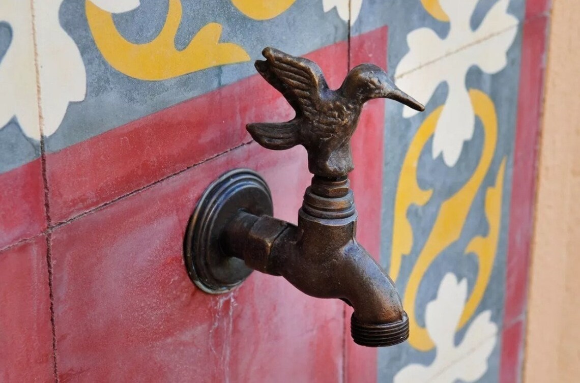 Garden Patio Wall Water Tap Solid Bronze Humming Bird Colibri - Etsy
