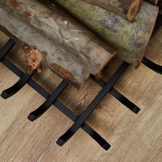 Fireplace Grate Made of Thick Iron Bars - Rustic Metal Firewood Log ...