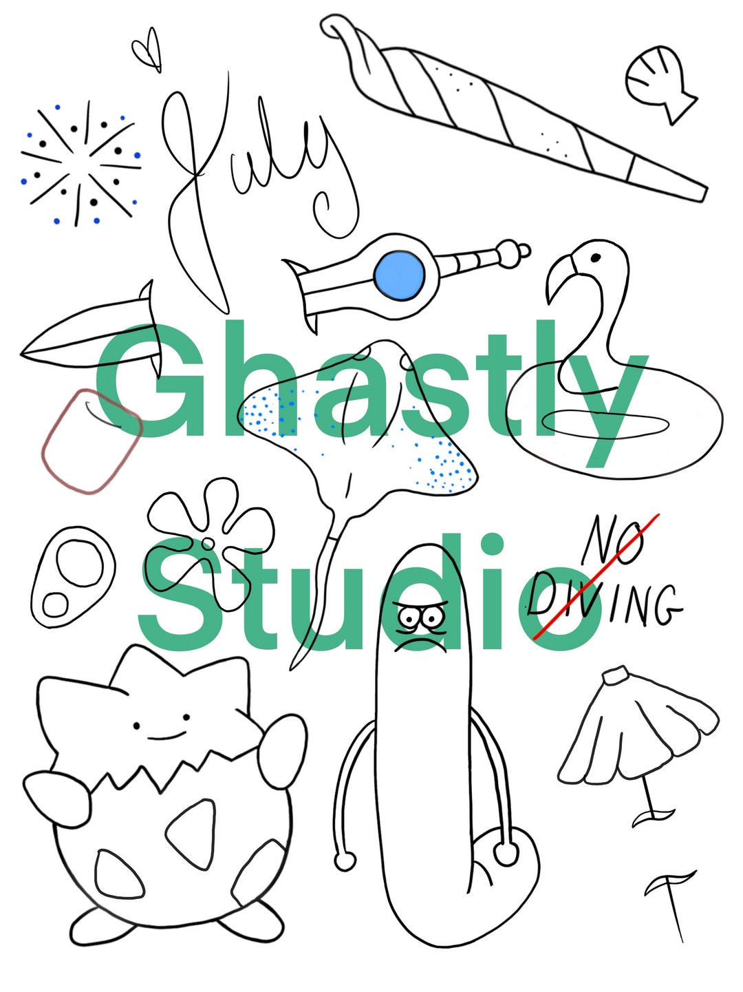 Ignorant Style Tattoo Flash Sheet for July - Etsy