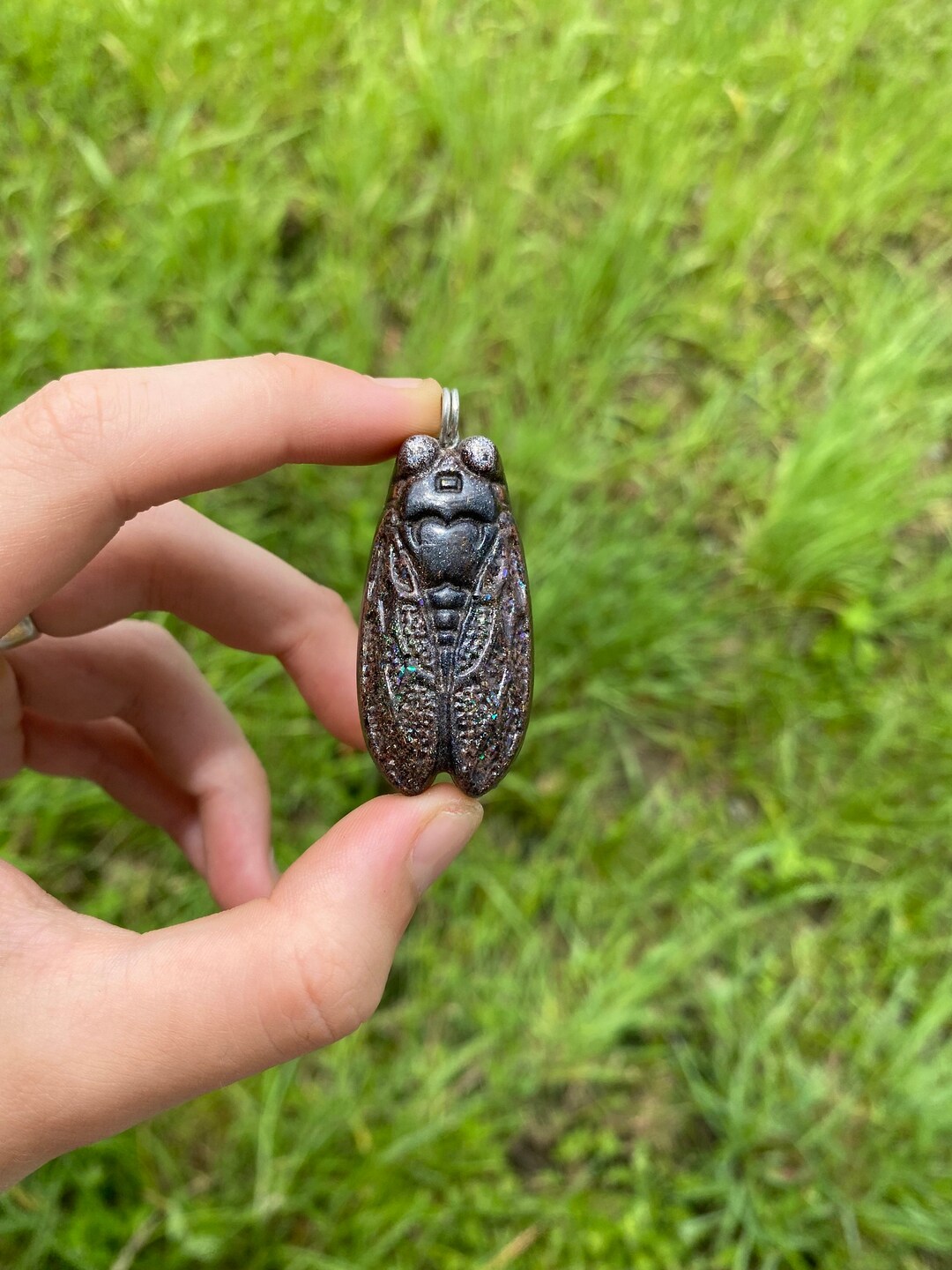Cicada. Orgone Pendant Necklace. Made W Elite Shungite, Lodestone and ...