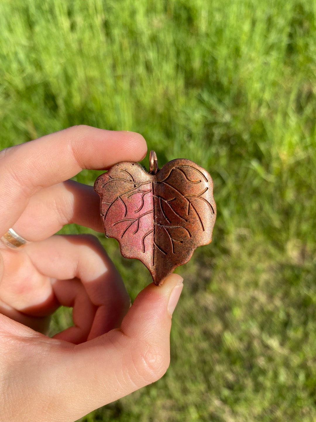 Leaf. Orgone Pendant Necklace. Made W Elite Shungite, Lodestone and ...