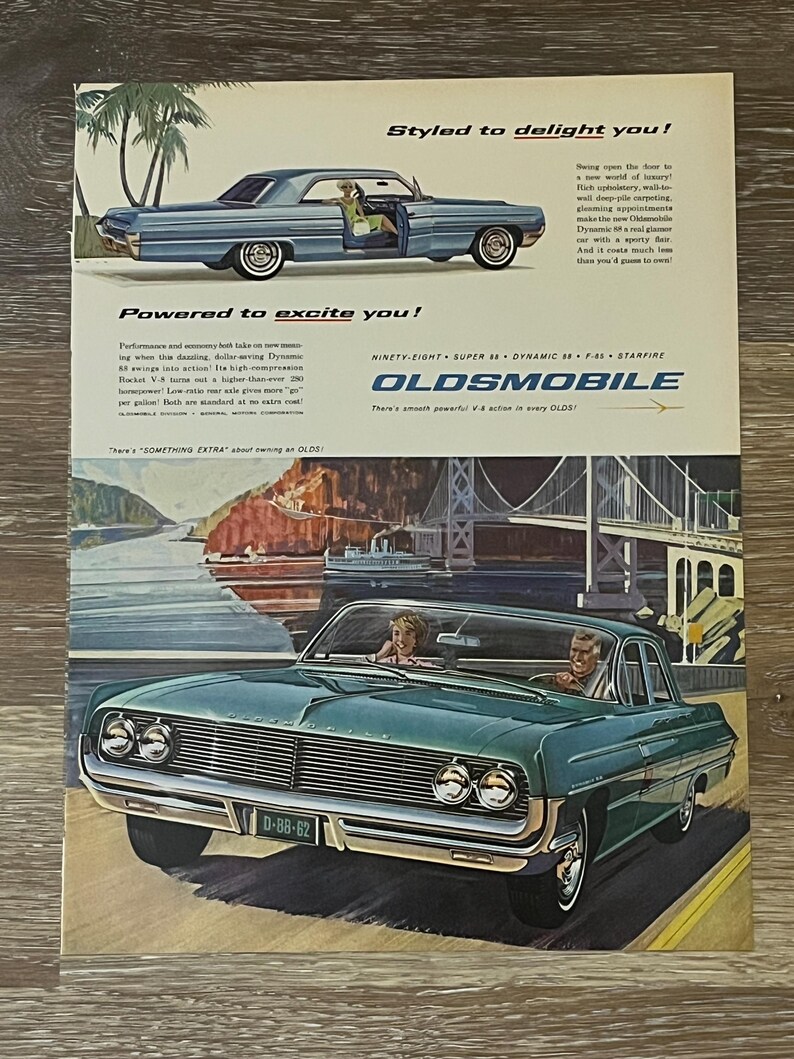 4 Vintage Oldsmobile Ads From 1959-1964. Auto Ephemera - Etsy