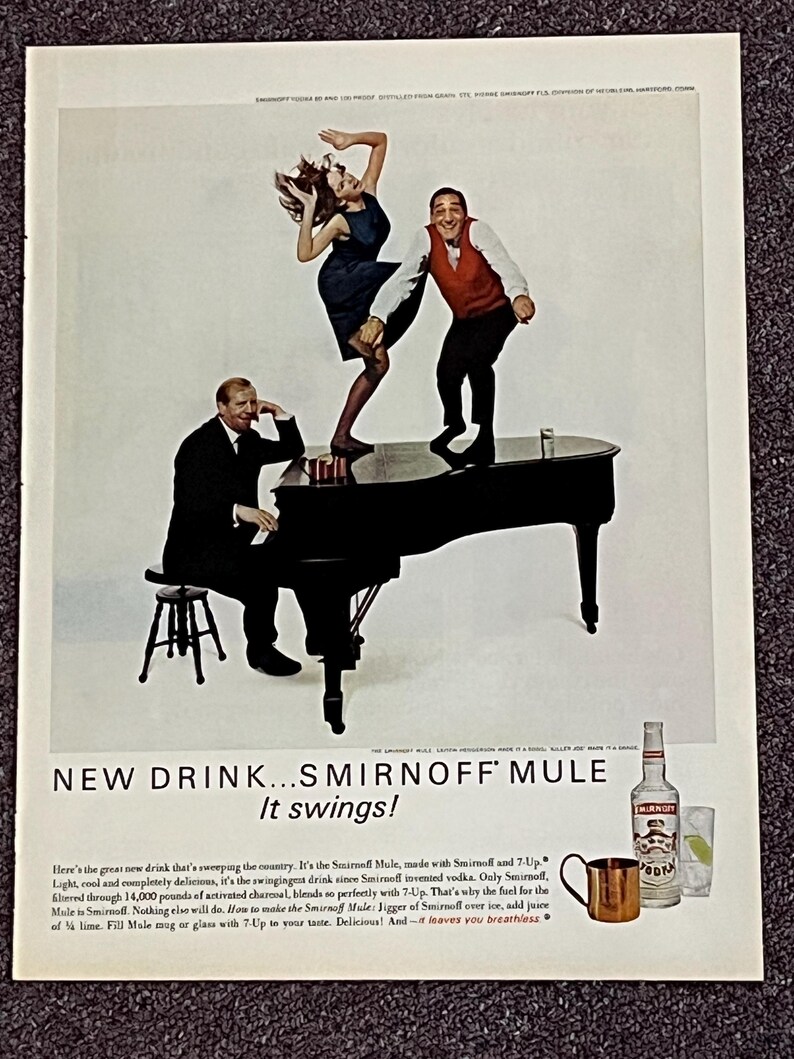 Vintage 1960s Smirnoff Print Ads: Quirky Retro Bar Decor - Etsy