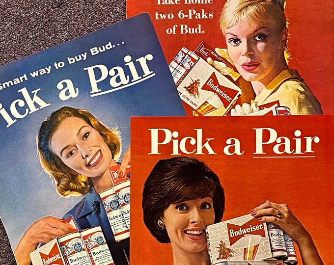 Pick a Pair Budweiser Girls! Fun Mid Century Beer Advertising, All ...
