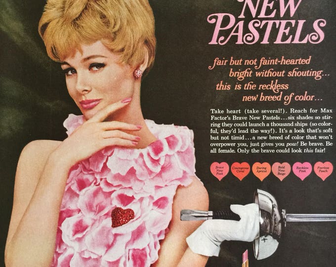 Awesome 1964 Max Factor Ad for Brave New Pastels, Featuring a Lovely ...