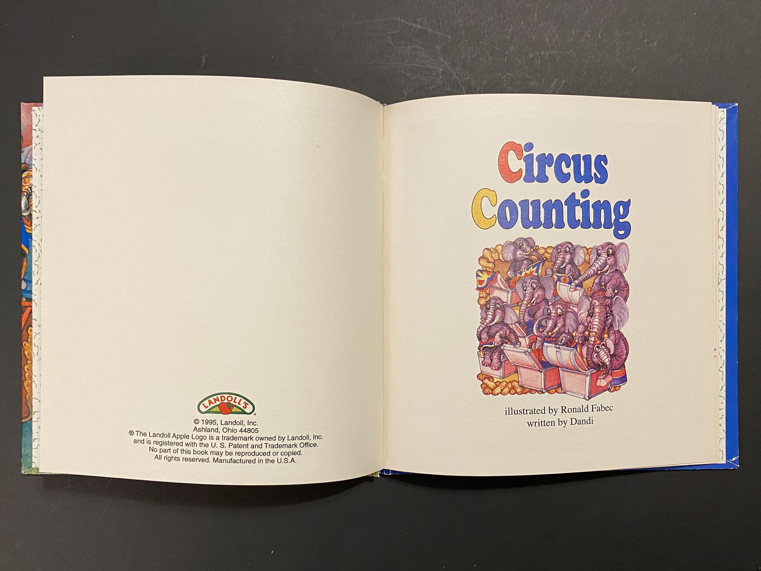 Circus Counting, by Dandi, Illust by Ronald Fabec, 1995 HB, Landoll - Etsy