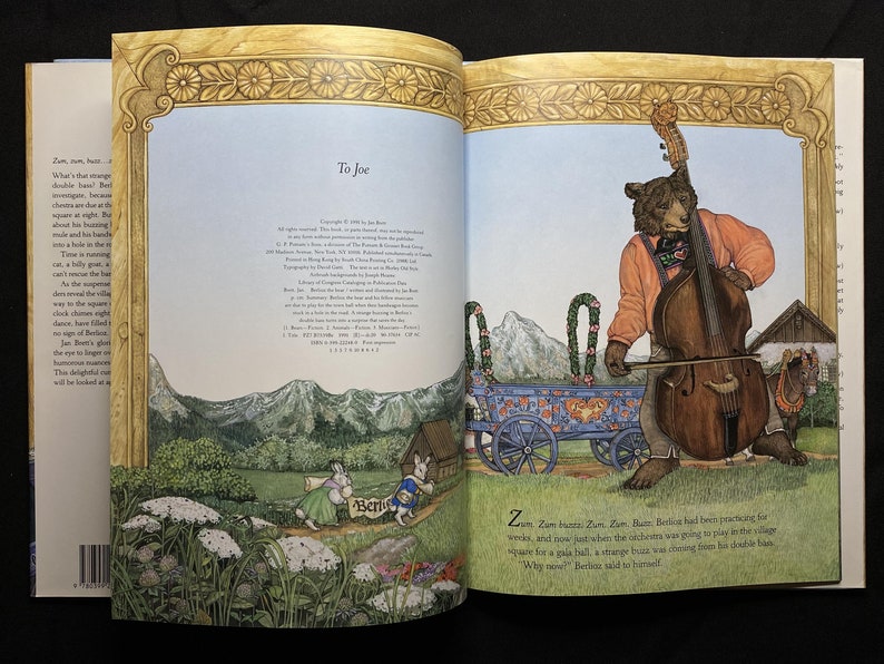 Berlioz the Bear, by Jan Brett, 1991 Hard Cover With Dust Jacket, First ...