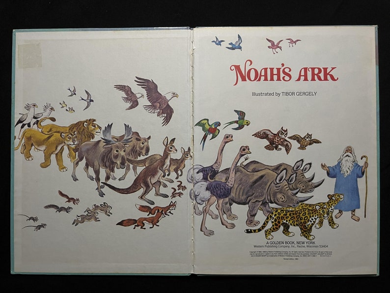 Noah's Ark, A Large Golden Book, Illust by Tibor Gergely, 1983 HB ...