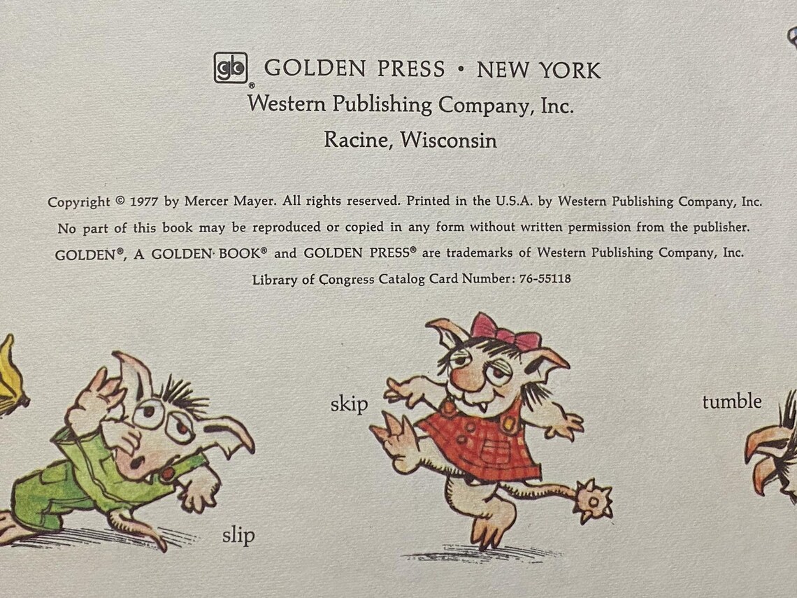 Little Monster's Word Book, by Mercer Mayer, 1977 HC, Golden - Etsy