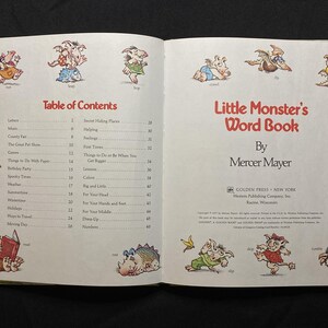 Little Monster's Word Book, by Mercer Mayer, 1977 HC, Golden - Etsy