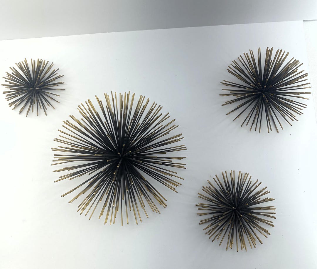 Mid Mod Atomic Spikey Sea Urchin Metal Wall Decor - Set of 4 - Etsy