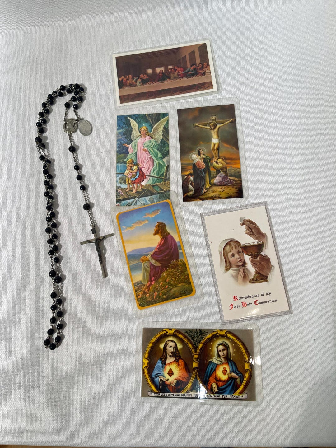 Rosary With Holy Cards - Etsy