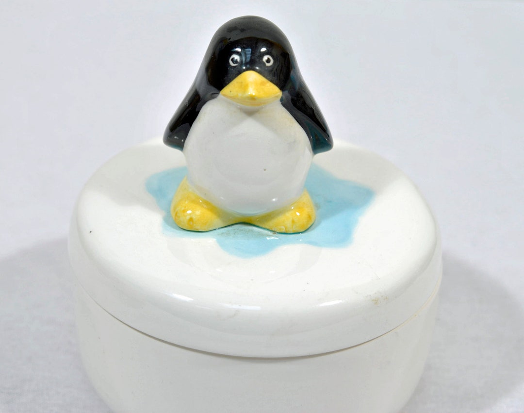 Vintage Penguin Trinket Box - Etsy