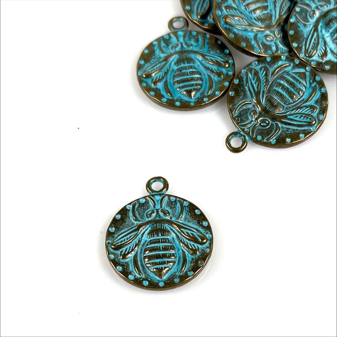 Bumble Bee Charms, Double Side, 20mm Patina /2, 4 or 10 BULK - Etsy