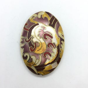 One Vintage Enamel Cloisonne Dragon Oval Bead - Etsy