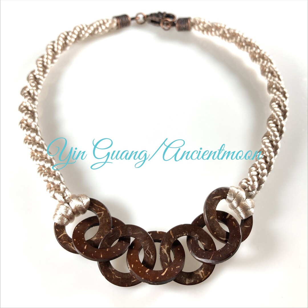 Kit-7strand Laramie Braid Vintage Coconut Rings Necklace - Etsy