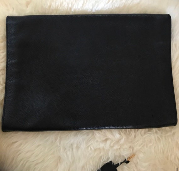 RARE Scully & Scully black 100% Leather oversized Env… - Gem