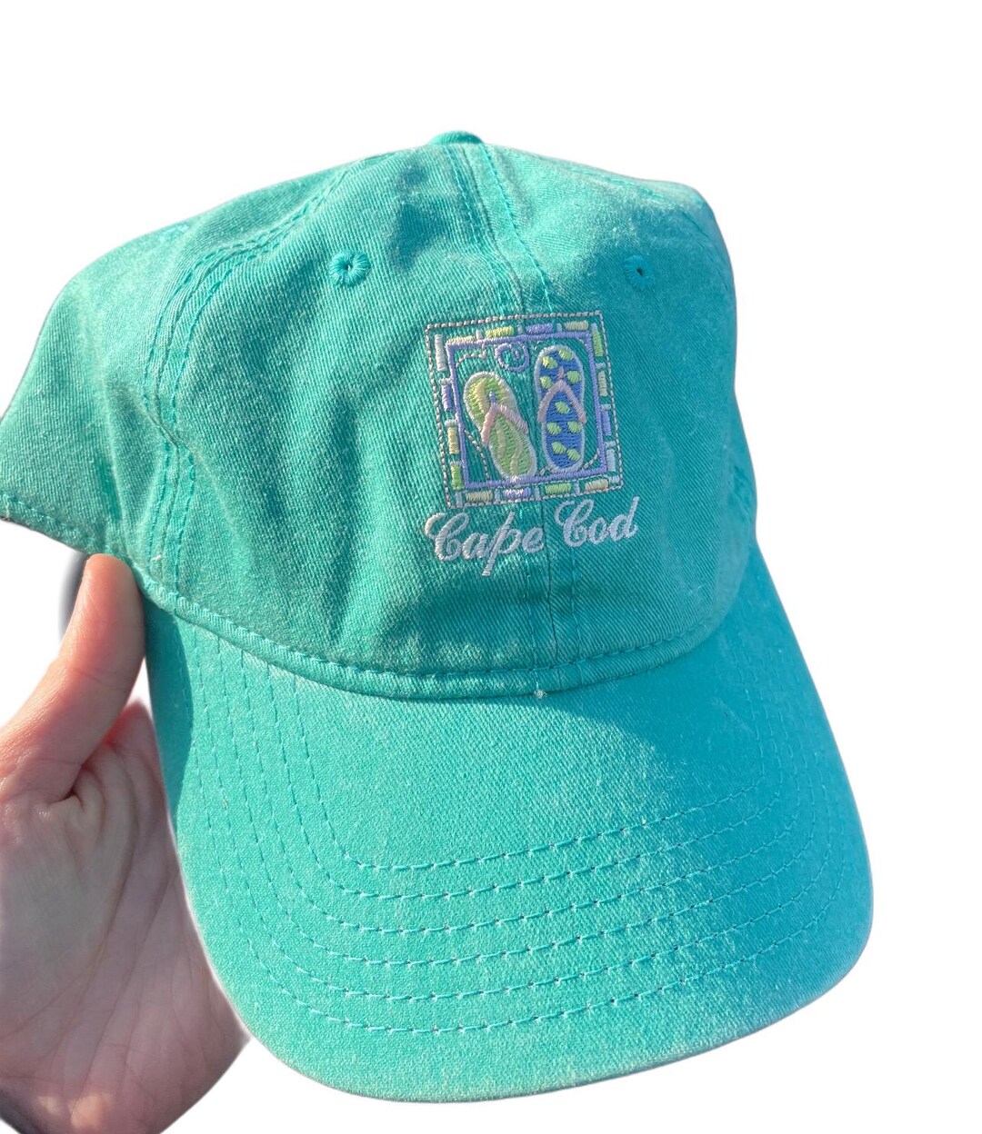 Cape Cod Green Embroidered Script Adjustable Baseball Hat Cap Vintage ...