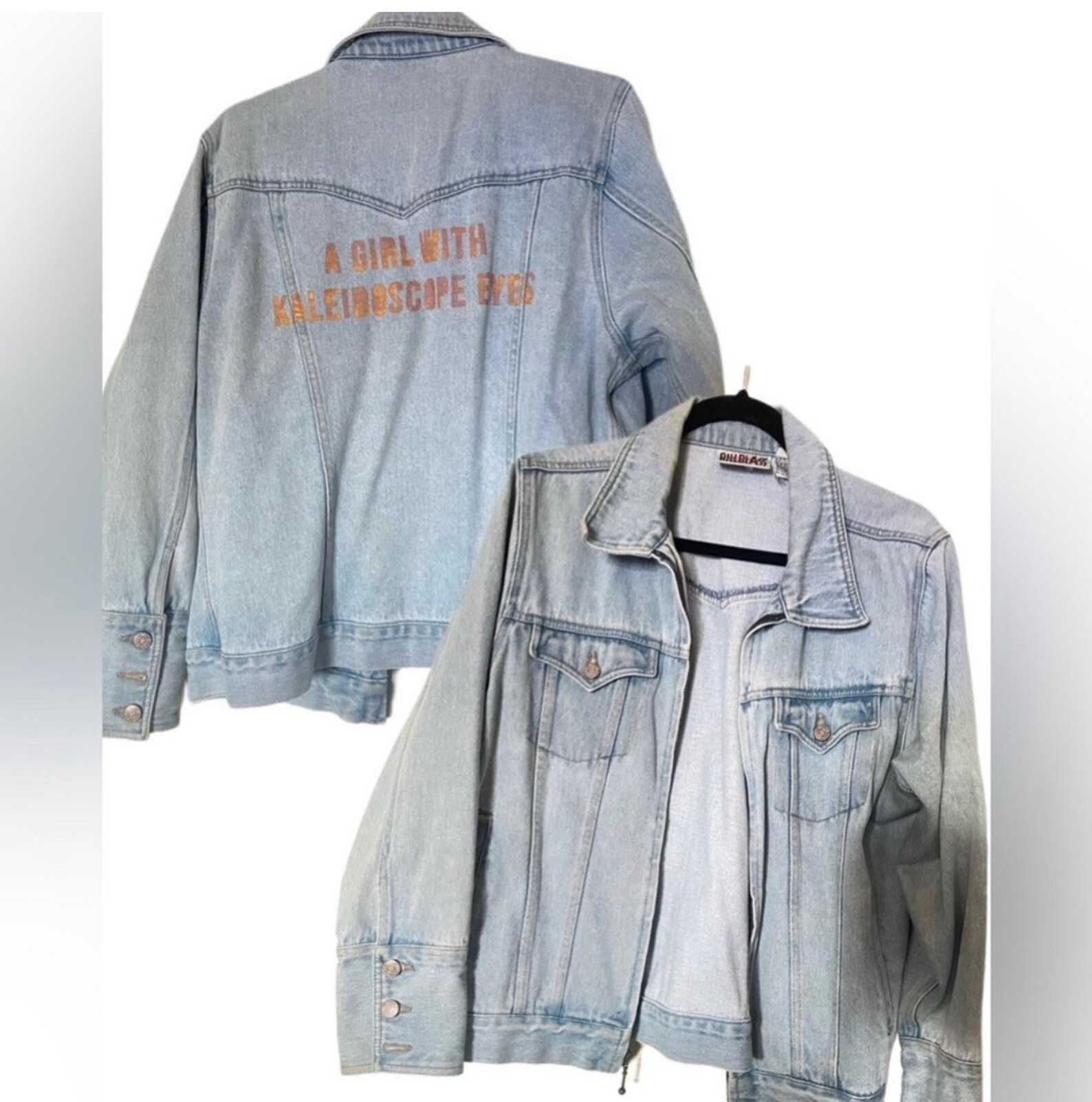 Vintage Rare 90s Zip up Denim Jean Bill Blass Jacket Art to Wear Custom ...