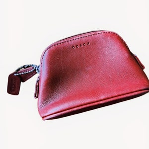 RARE Vintage Coach Red Leather Coin Purse Cosmetic Bag 90s - Etsy