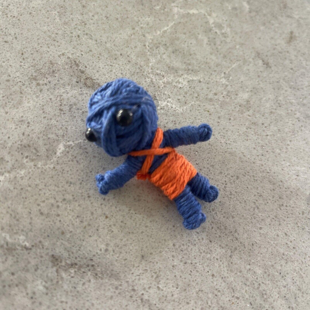 New Handmade Crochet Yarn Blue Mini Pocket Voodoo Doll Figurine - Etsy
