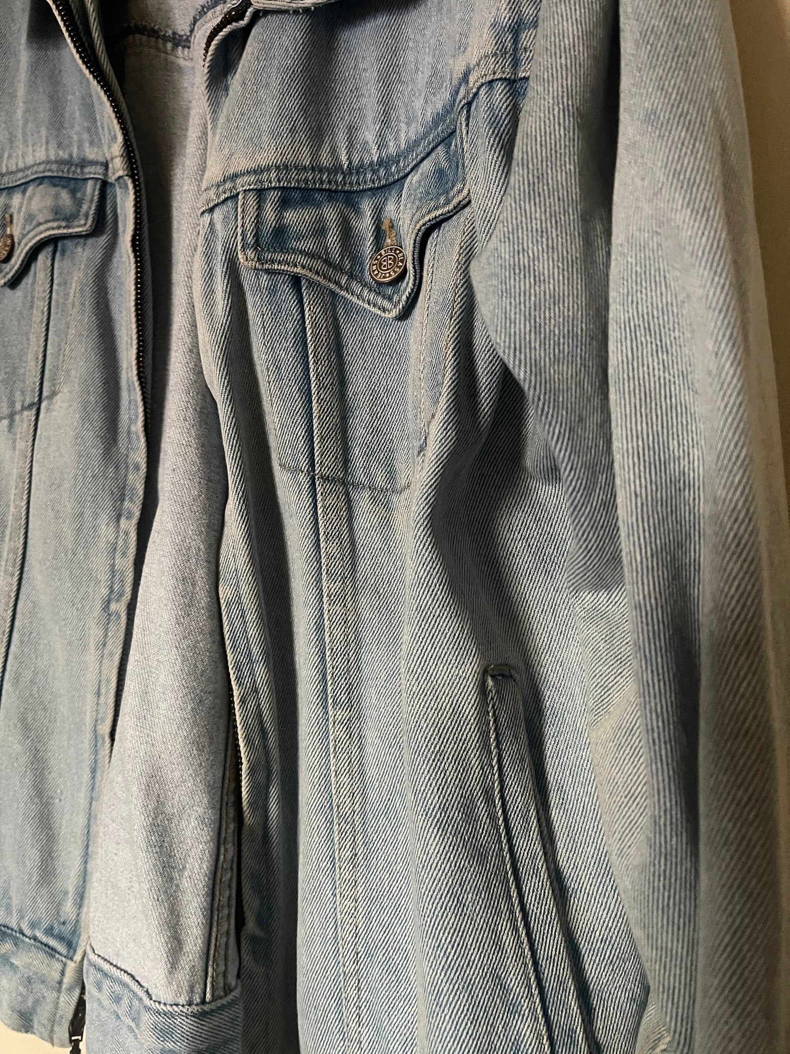 Vintage Rare 90s Zip up Denim Jean Bill Blass Jacket Art to Wear Custom ...