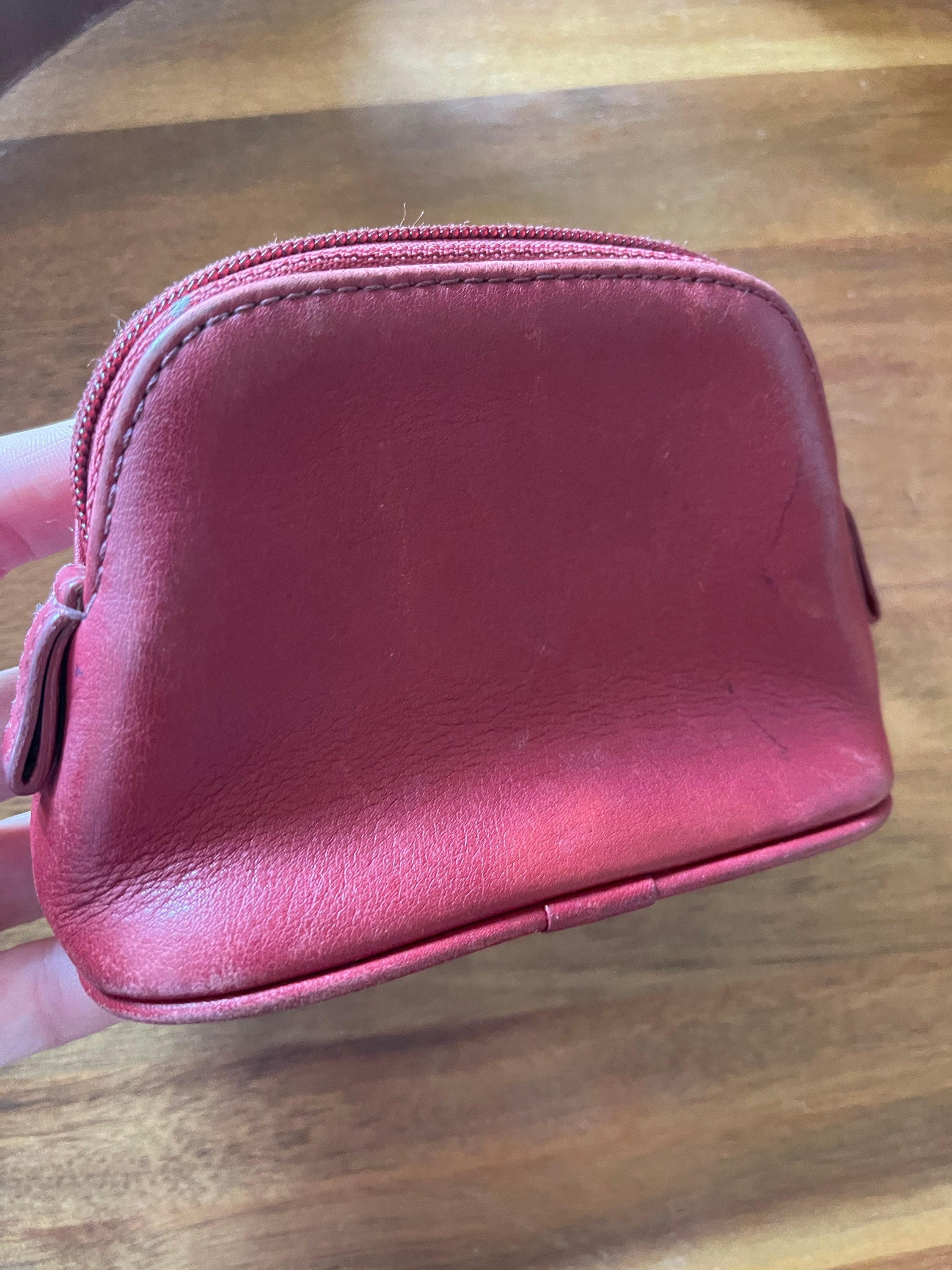 RARE Vintage Coach Red Leather Coin Purse Cosmetic Bag 90s - Etsy