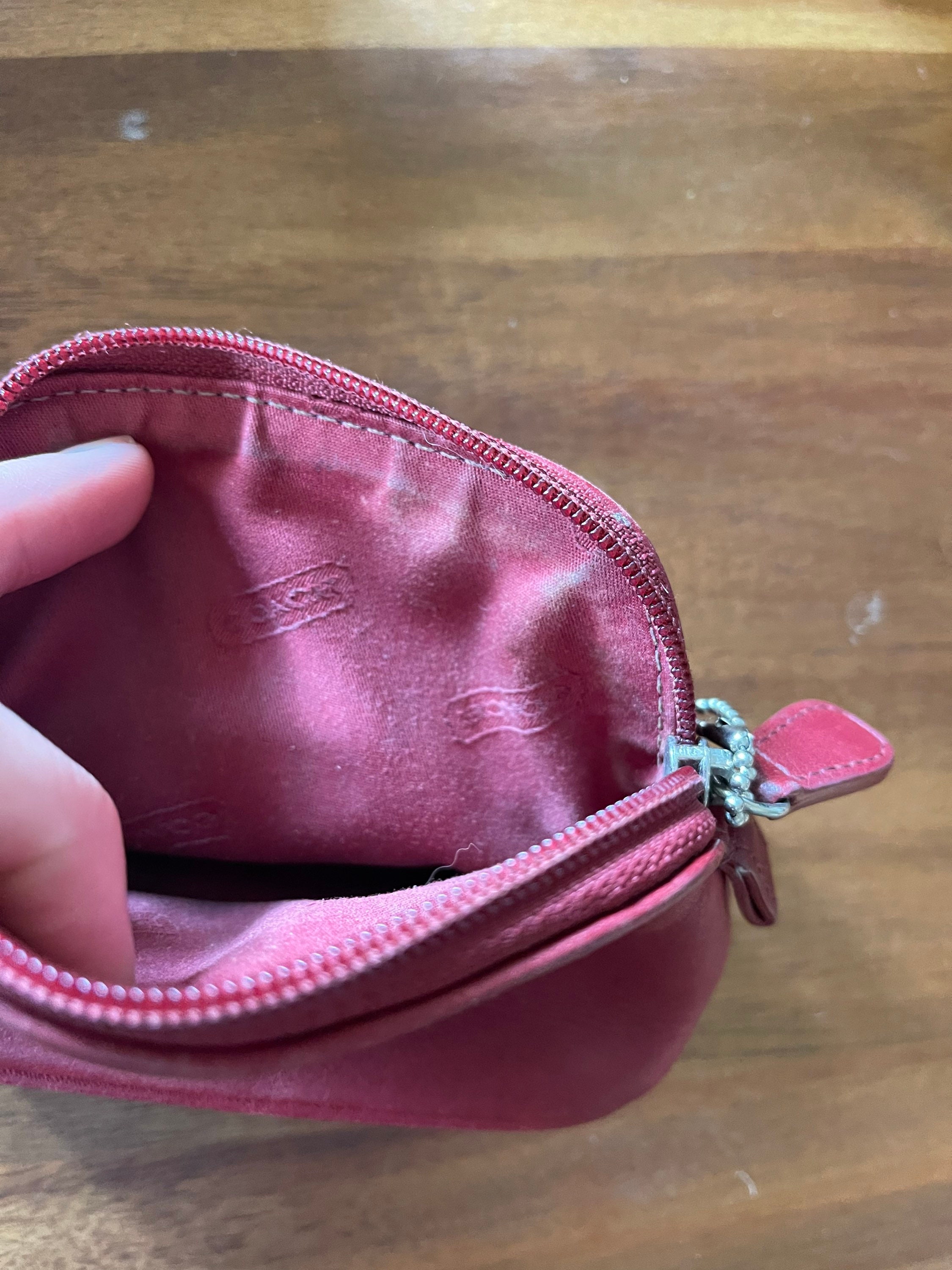 RARE Vintage Coach Red Leather Coin Purse Cosmetic Bag 90s - Etsy