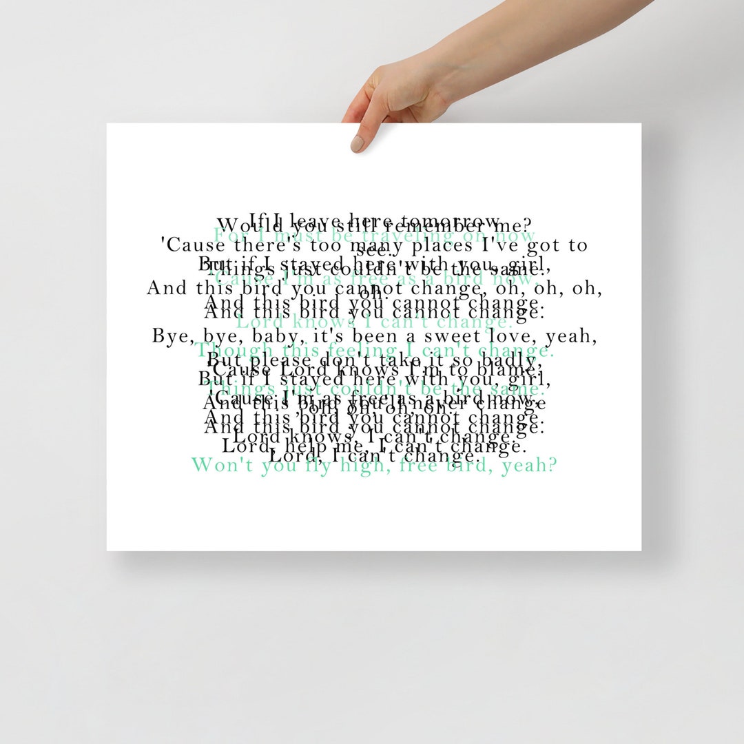 Freebird Lynyrd Skynyrd Rock Band Jumbled Lyrics Quote Music Poster ...