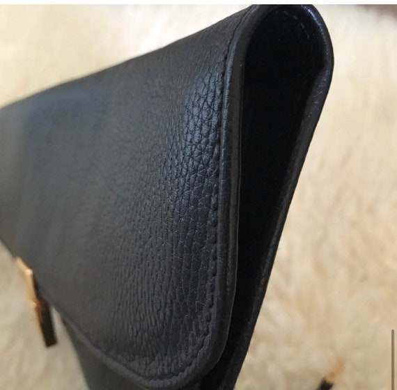 RARE Scully & Scully black 100% Leather oversized Env… - Gem