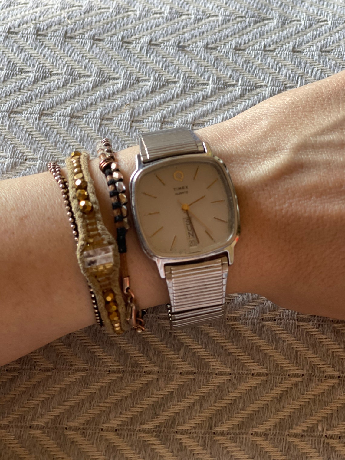 Vintage Timex M Cell Silver Tone stainless steel Quartz Analog | Etsy