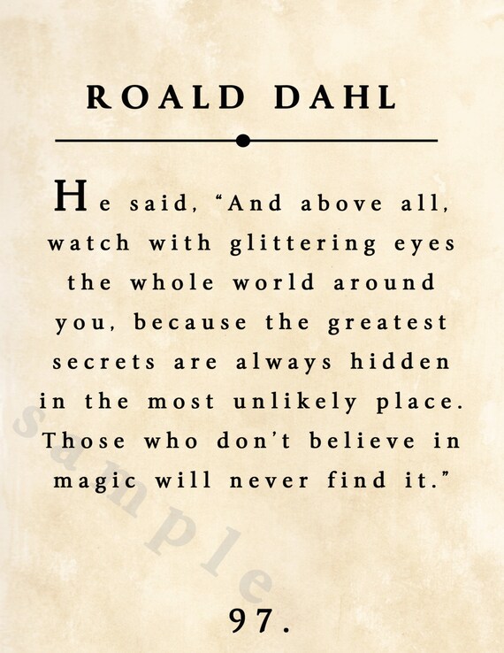 Roald Dahl Digital Print Instant Download with Distressed Old | Etsy