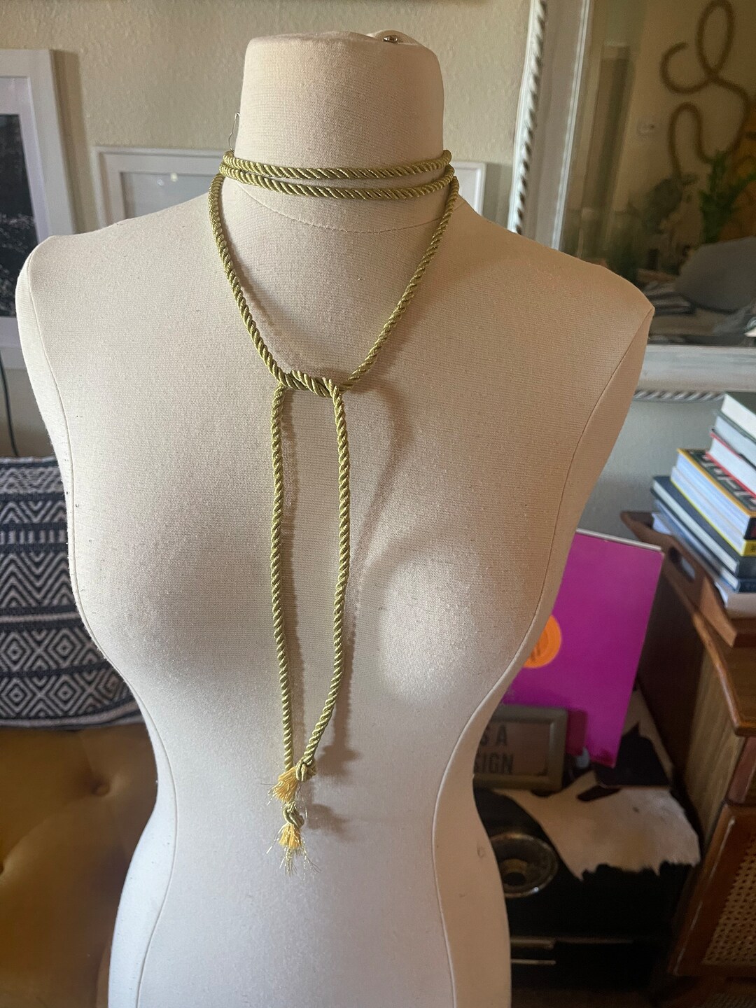 Vintage Gold Rope Tie Lariat Style Necklace Belt Multi Way - Etsy