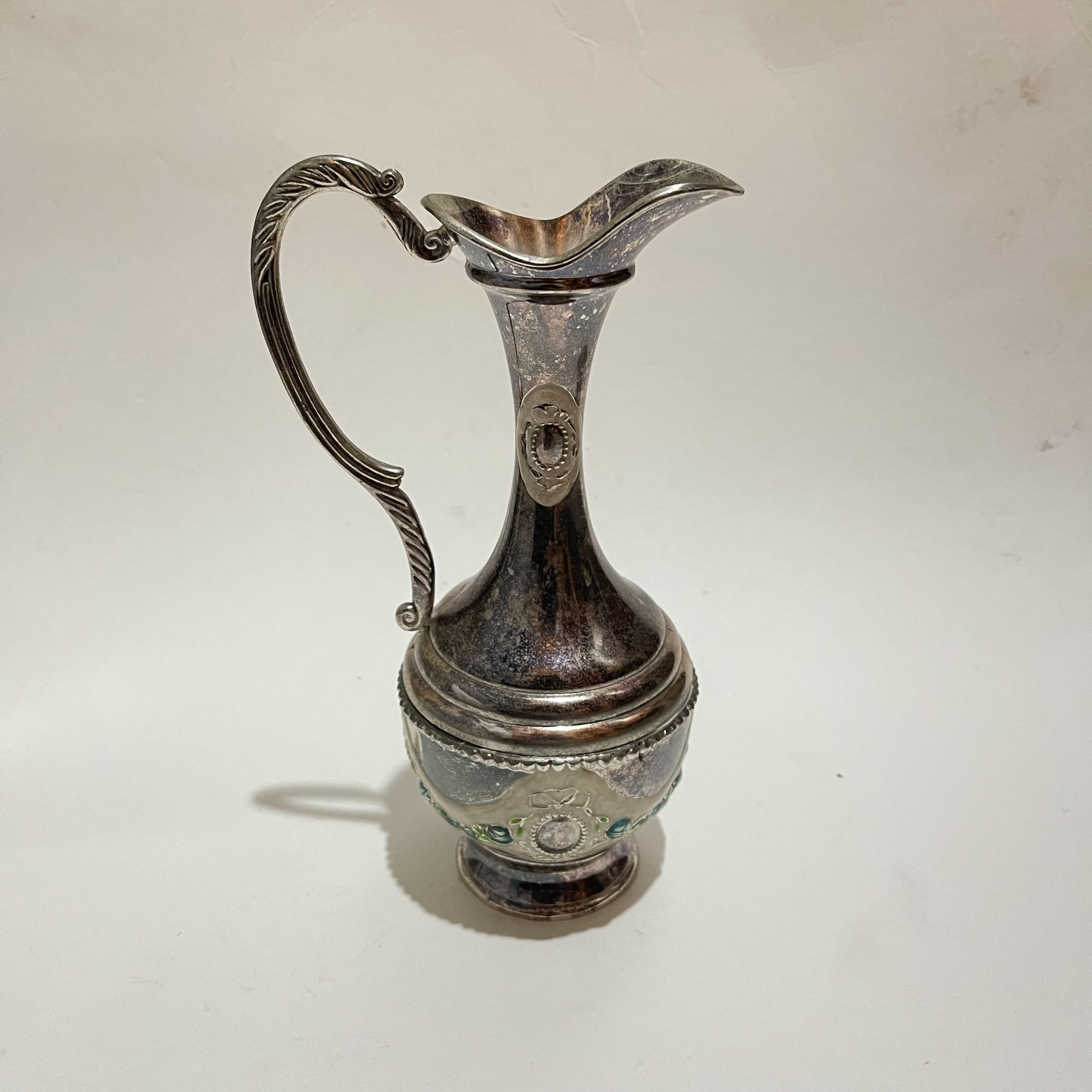 Vintage Collectible Silver Accented Abstract Jug European 9 - Etsy