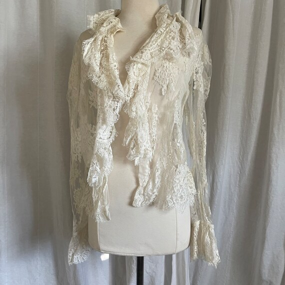 zimmermann designer sheer lace gunne Sax style white … - Gem