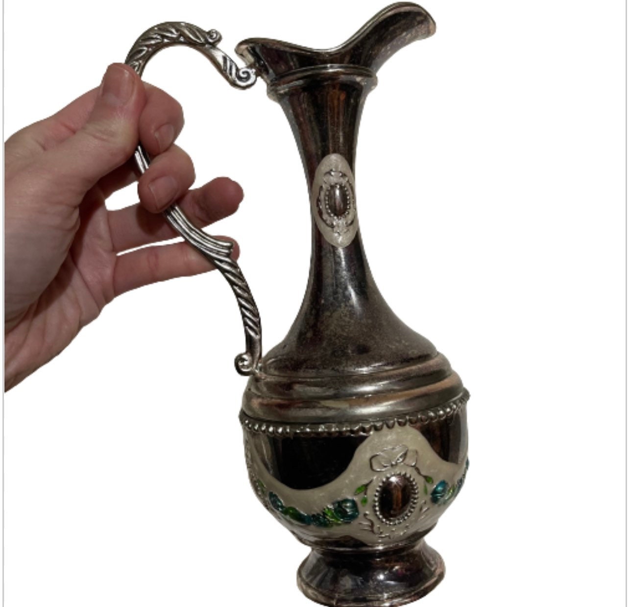 Vintage Collectible Silver Accented Abstract Jug European 9 - Etsy