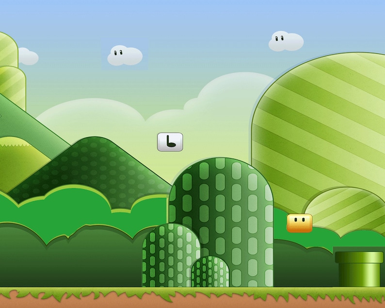 Super Mario Green Background by Petbackdrops Durable & - Etsy