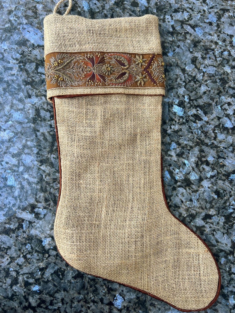 Best Christmas Stocking - 18" Single Sufi Metallic Embroidered Hand ...