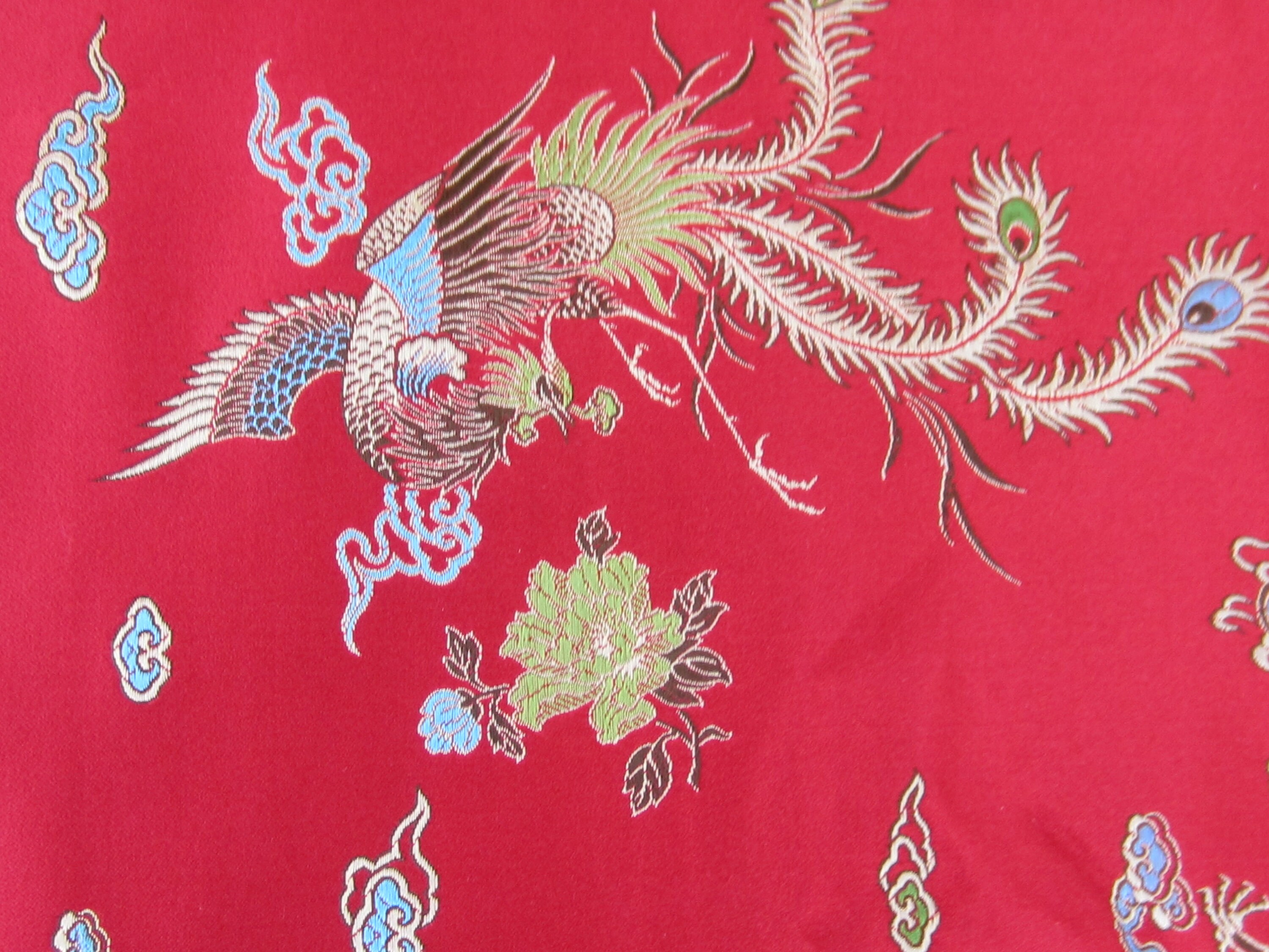 Chinese Style Dragon Pattern Satin Brocade Jacquard, Vintage Clothing ...