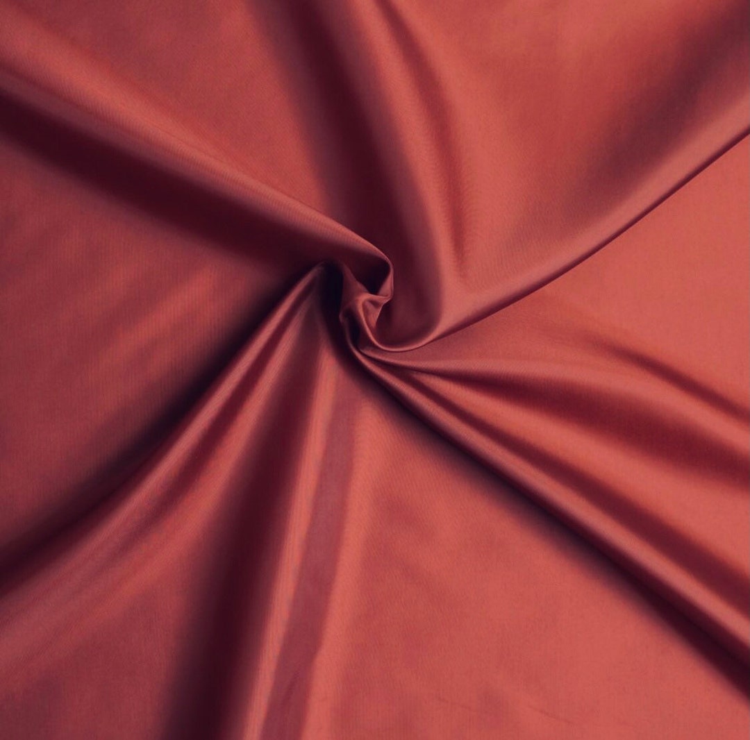 Shiny Terracotta Poly Satin Polyester silk fabric remnant-3 - Etsy.de