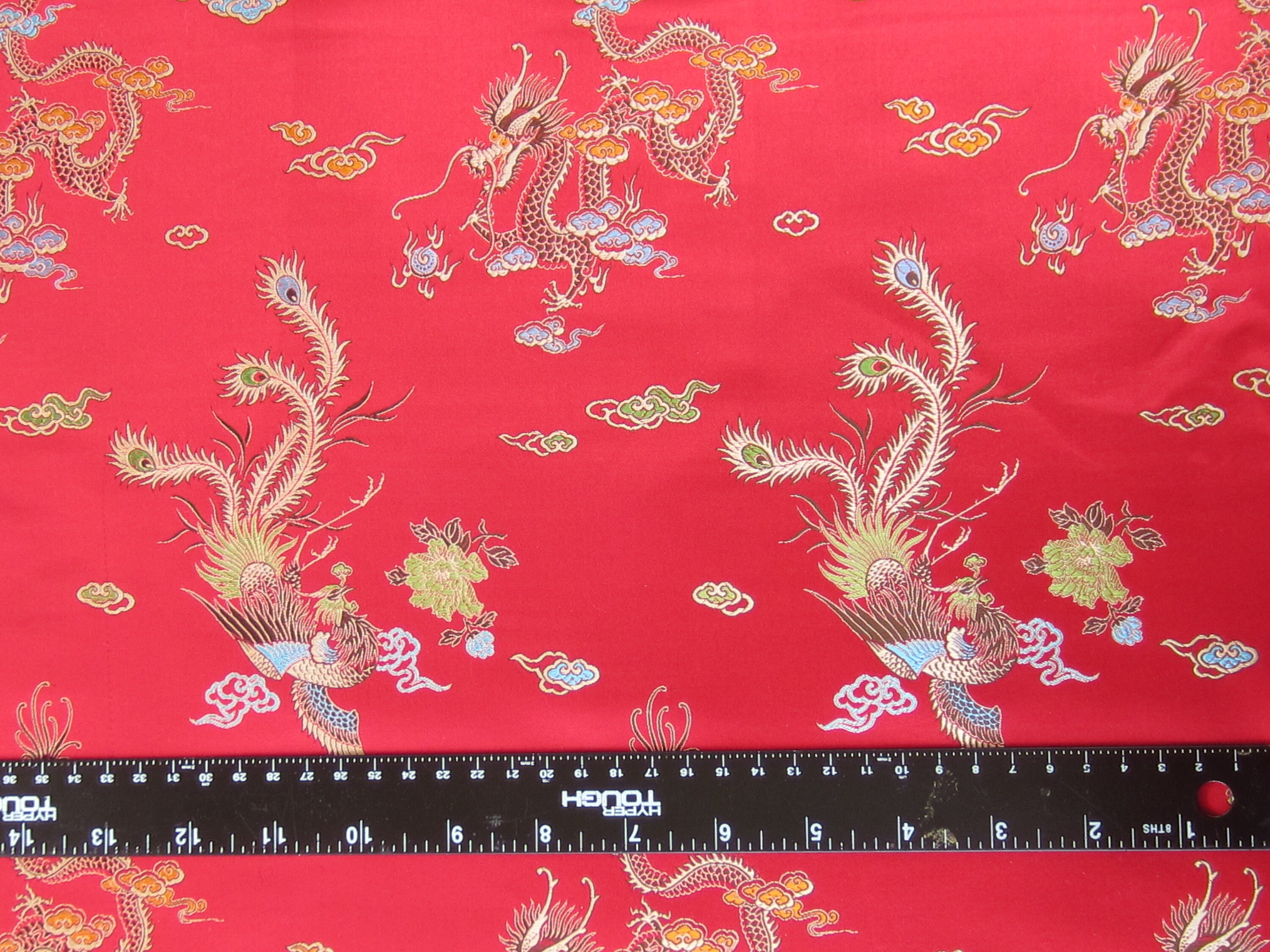Chinese Style Dragon Pattern Satin Brocade Jacquard, Vintage Clothing ...