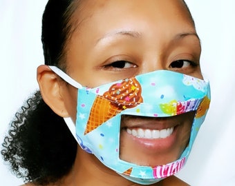 Clear Window Face Mask for the Deaf and Hearing Impaired | Etsy