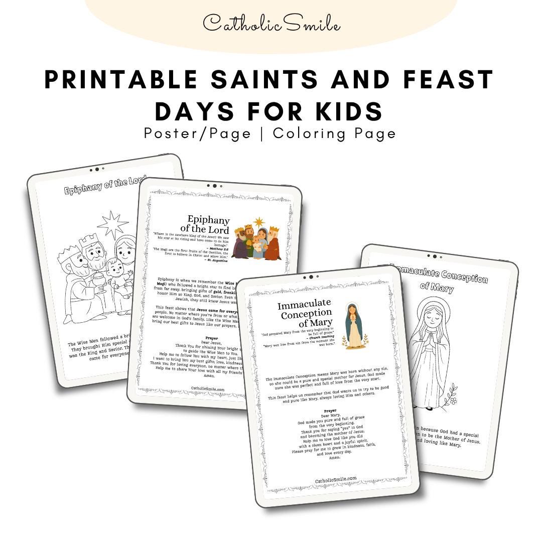 Printable Saints and Feast Days for Kids | Catholic Activities | Saint ...