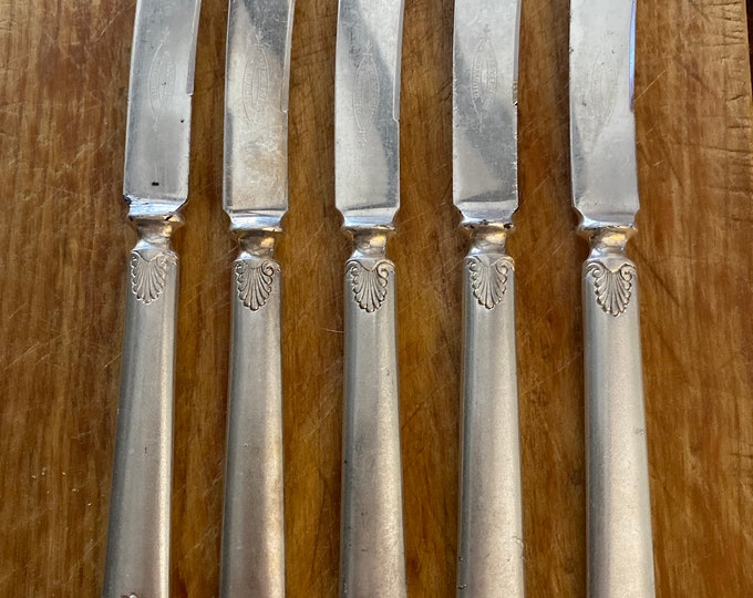 1847 Rogers Bros Warranted Set of 5 Fruit Knives Silverplate Fruit ...