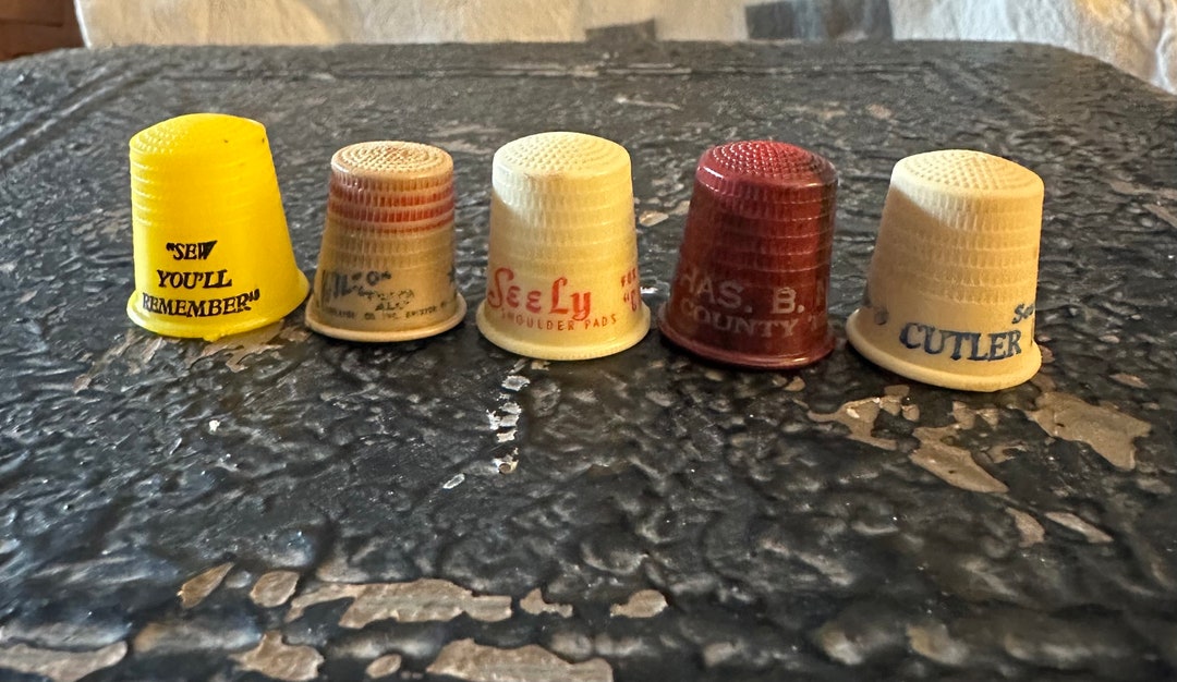 5 Plastic Advertising Thimbles Set 2 - Etsy