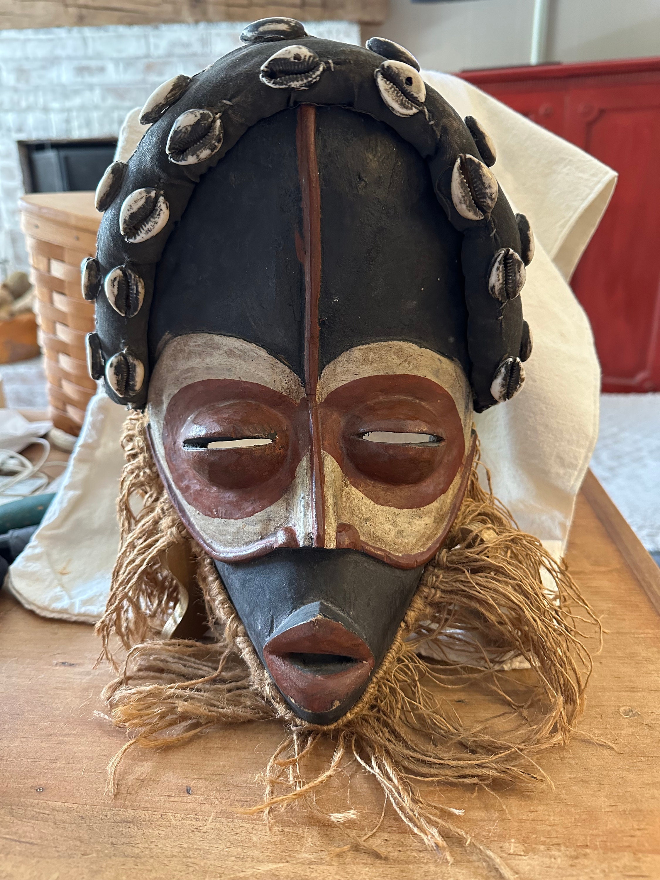 Beautiful Liberian Dan Mask With Cowries and Rope Beard - Etsy