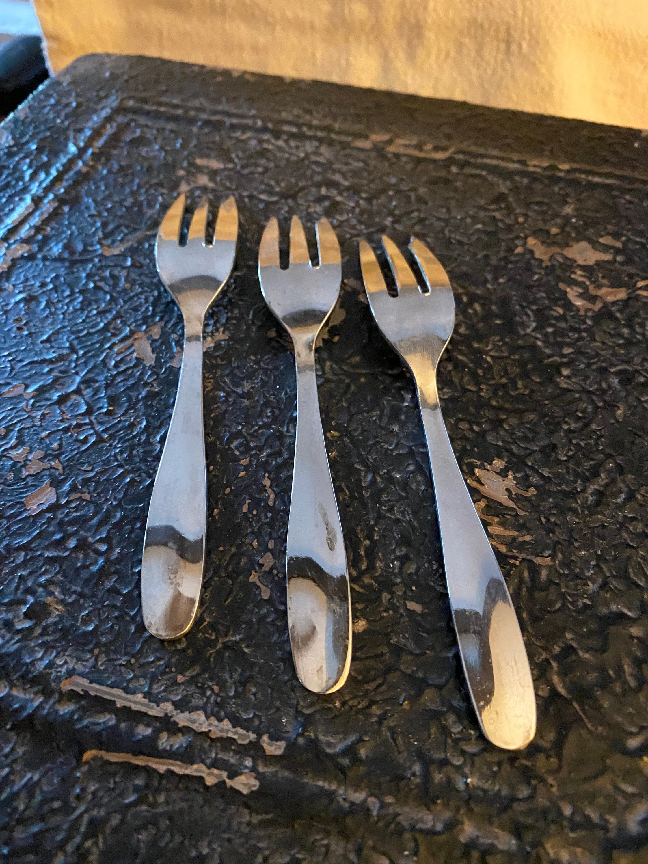 3 small appetizer or salad forks | Etsy