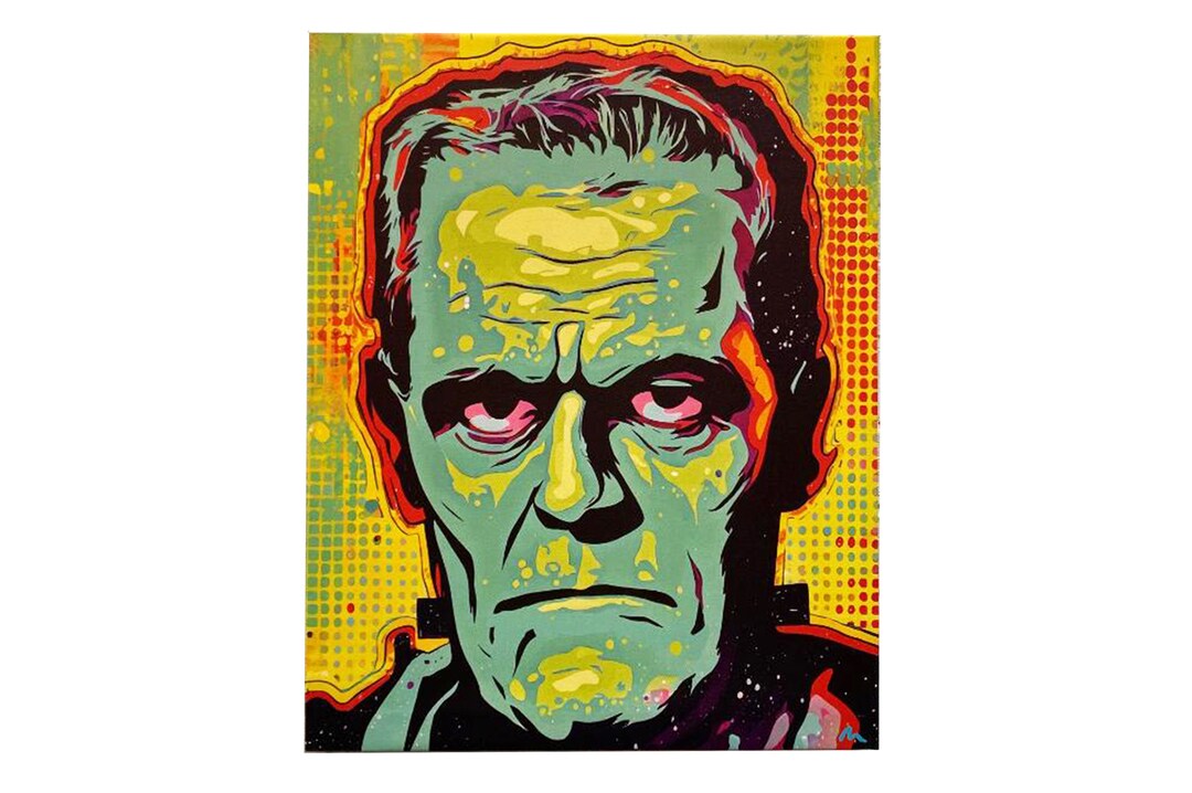 Frankenstein Pop Art Abstract Horror Print Modern Comic Art Film Movie ...