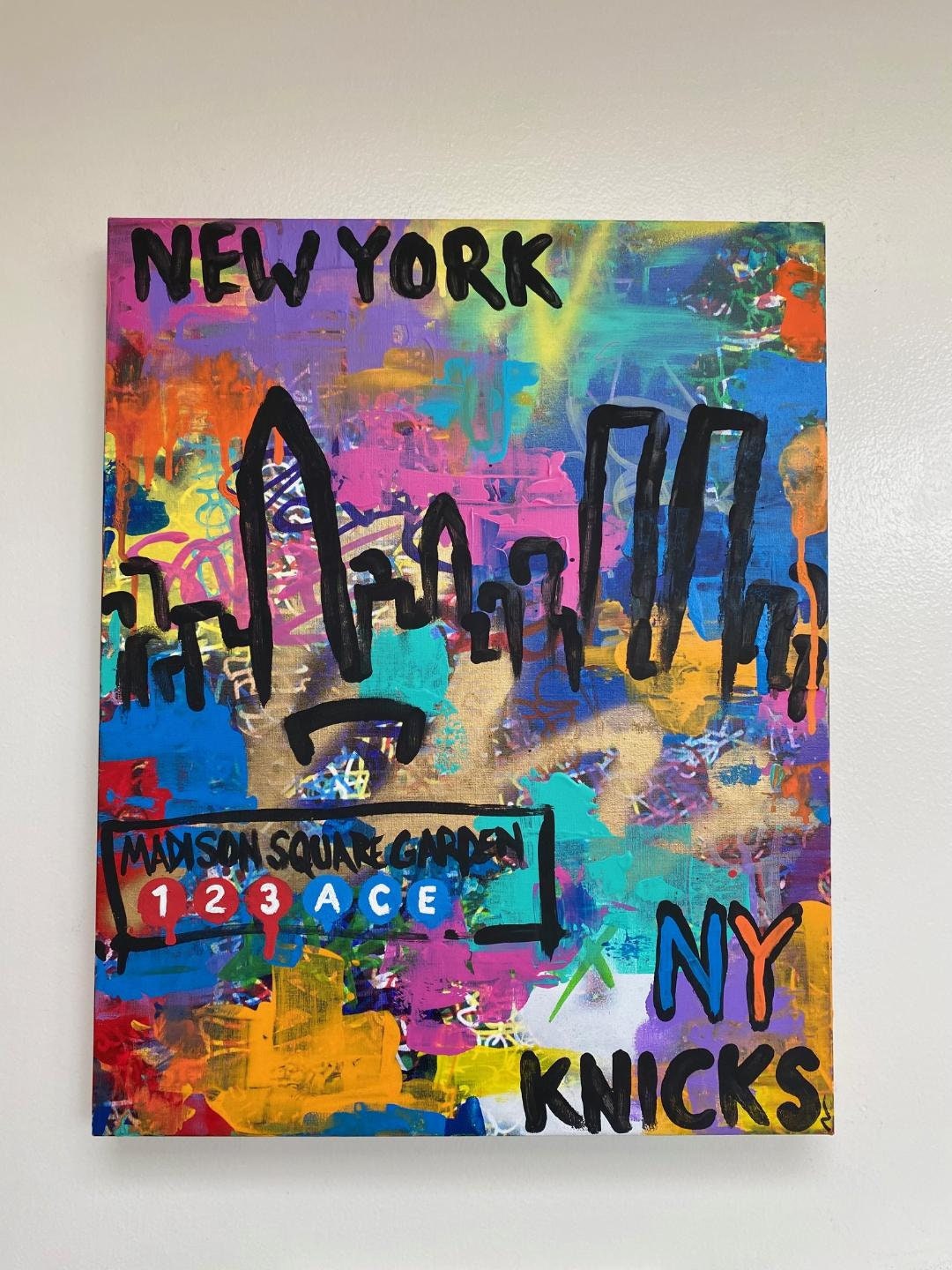 New York Knicks Art New York City Painting NYC Pop Art NBA Basketball ...