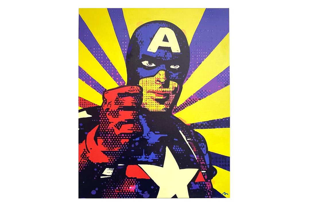 Captain America Pop Art Abstract Superhero Print Modern Comic Art Film ...